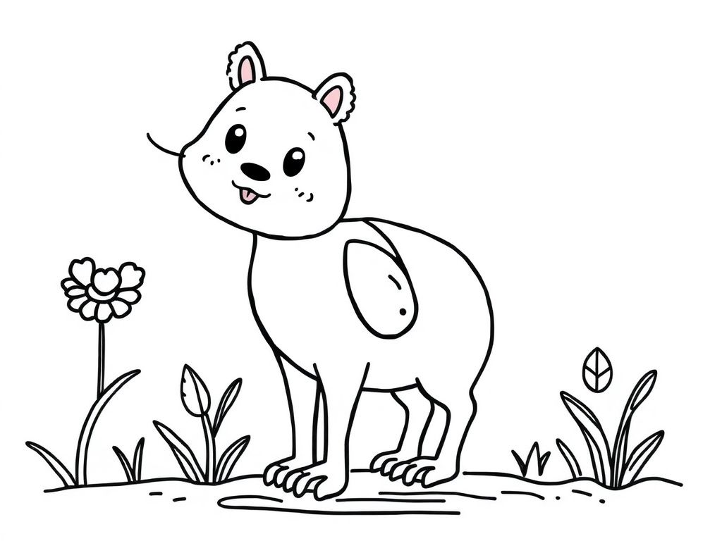 Cute Bear Coloring Page - Free Printable Coloring Page
