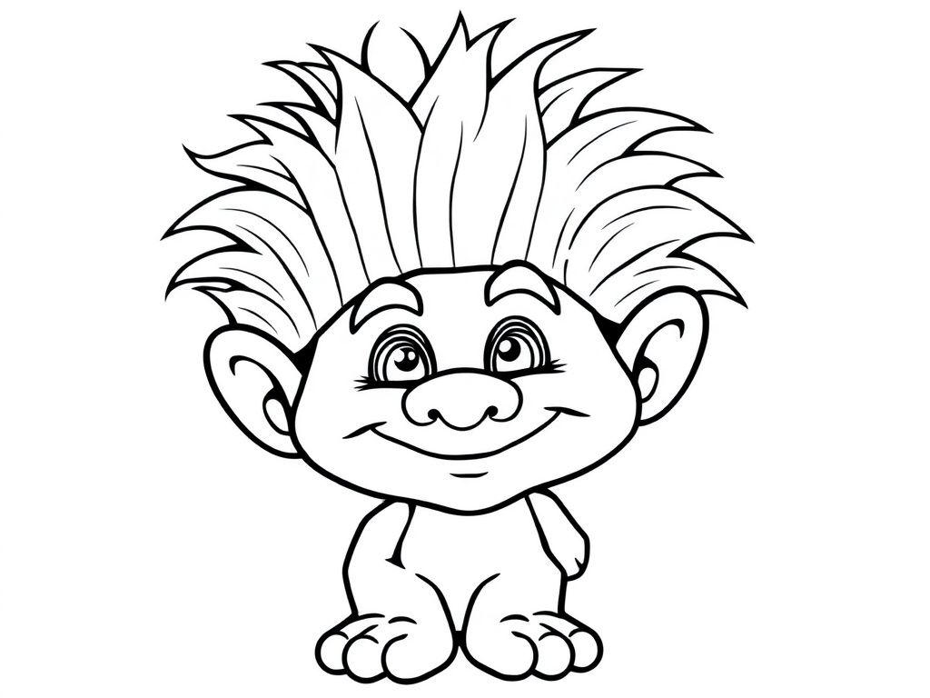 Troll Coloring Page - Free Printable Coloring Page