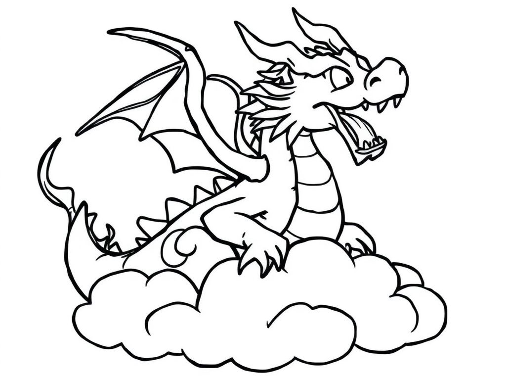 Cartoon Dragon Coloring Page - Free Printable Coloring Page