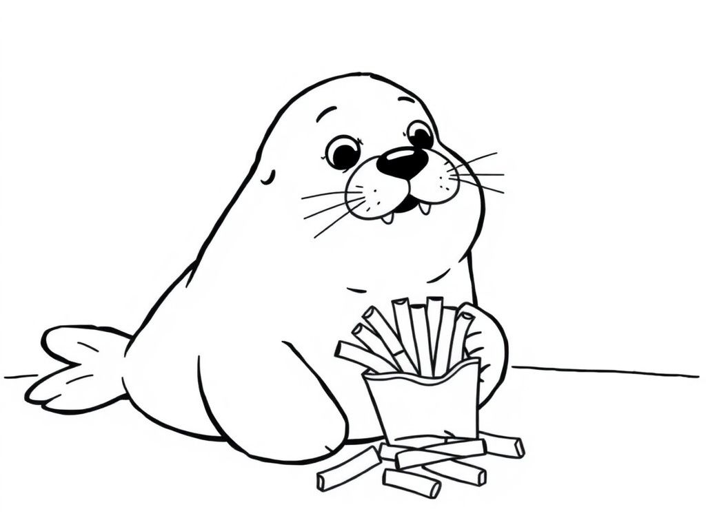 Seal Coloring Page for Kids - Free Printable Coloring Page