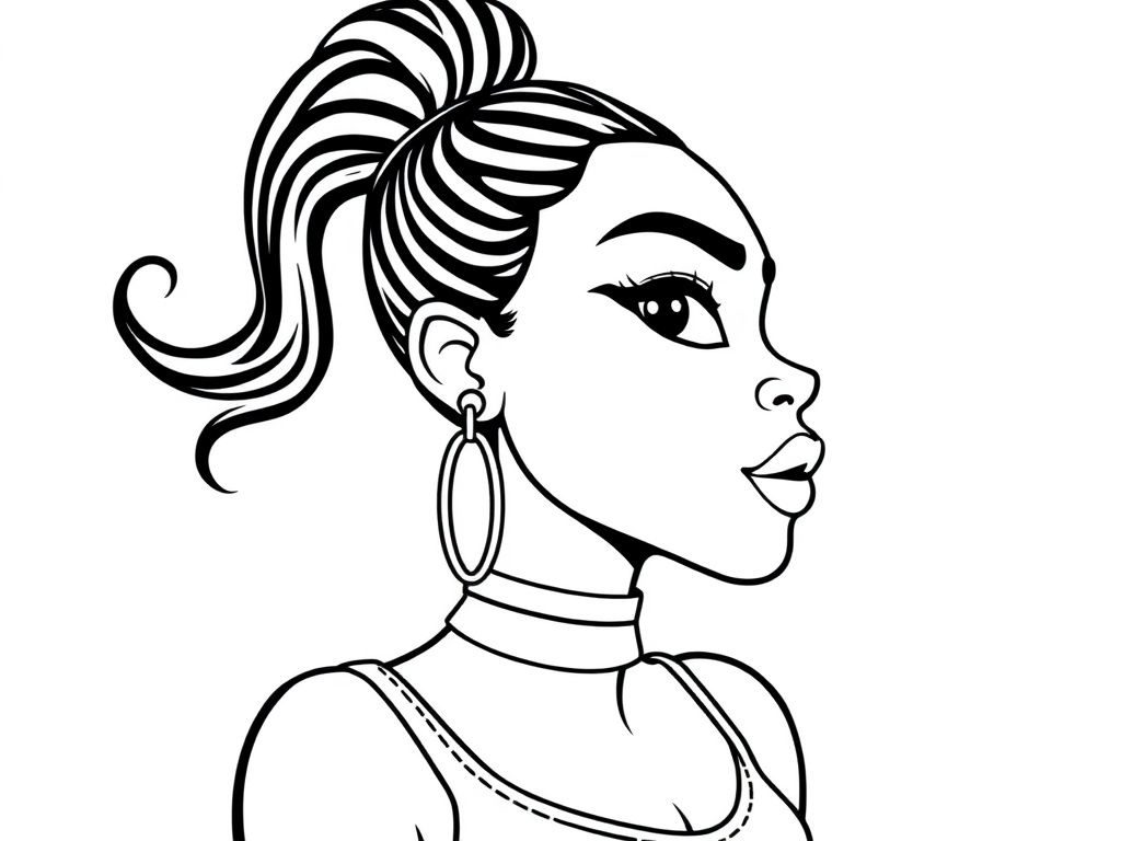 Fashionable Girl Coloring Page - Free Printable Coloring Page