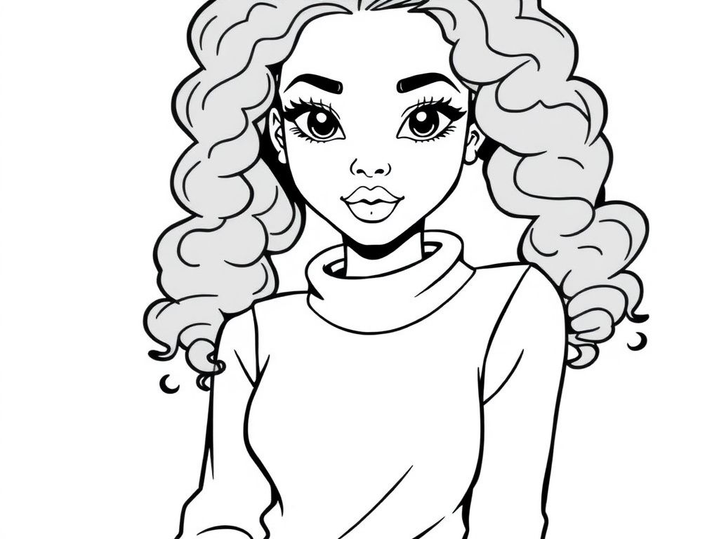 Fashionable Girl Coloring Page - Free Printable Coloring Page