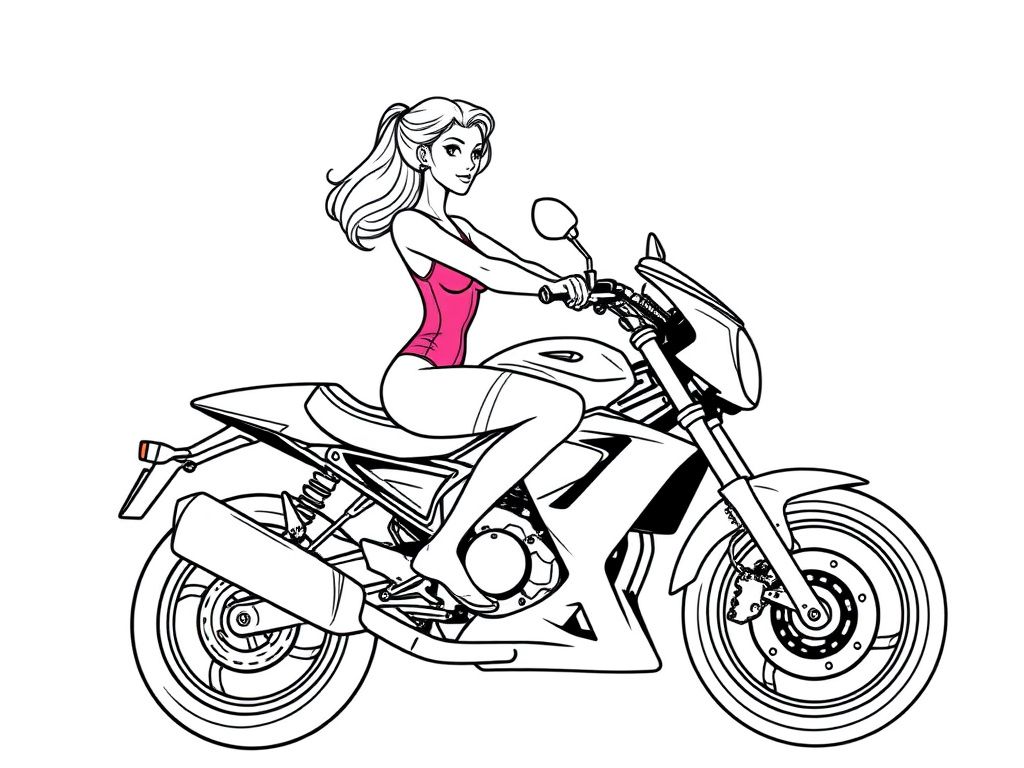 Motorcycle Rider Coloring Page - Free Printable Coloring Page