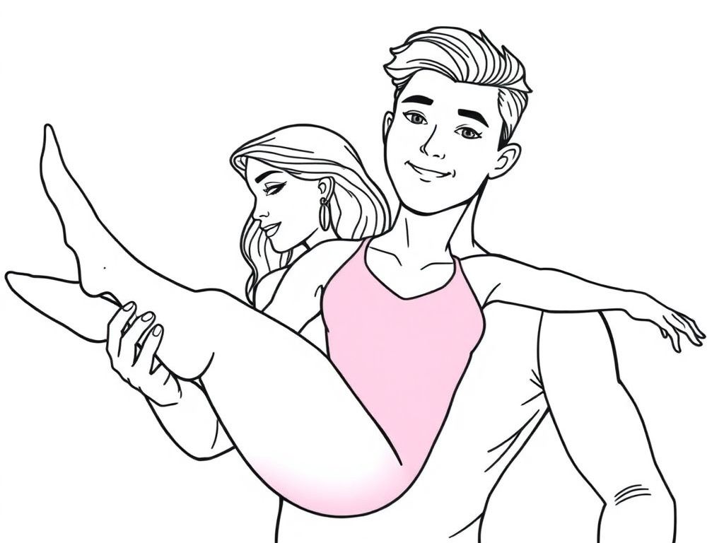 Romantic Couples Coloring Page - Free Printable Coloring Page