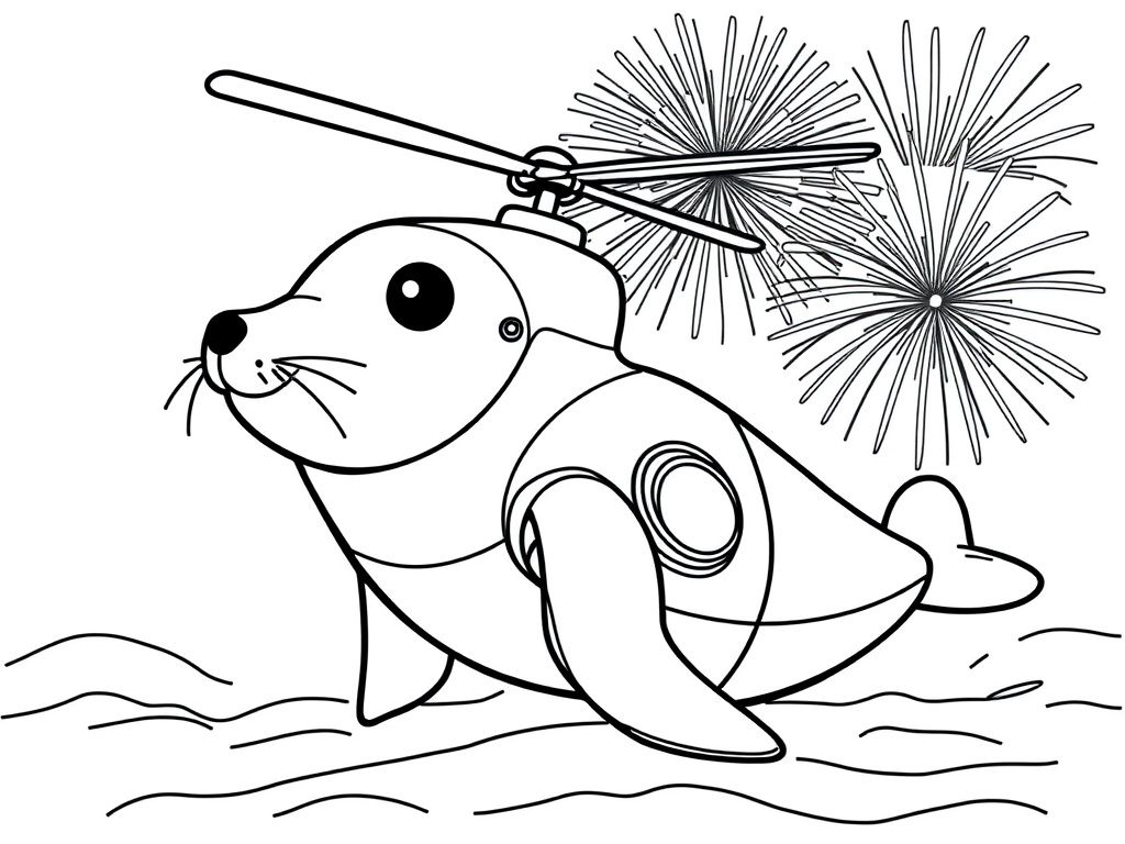 Cute Seal Coloring Page - Free Printable Coloring Page