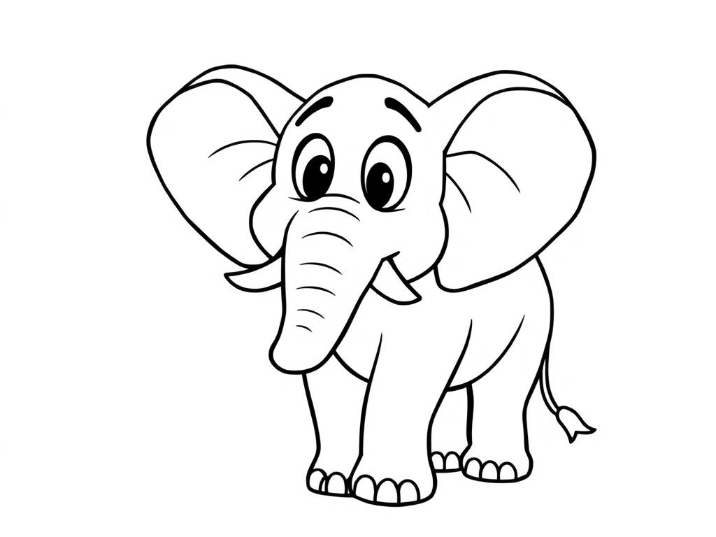 Cute Elephant Coloring Page - Free Printable Coloring Page
