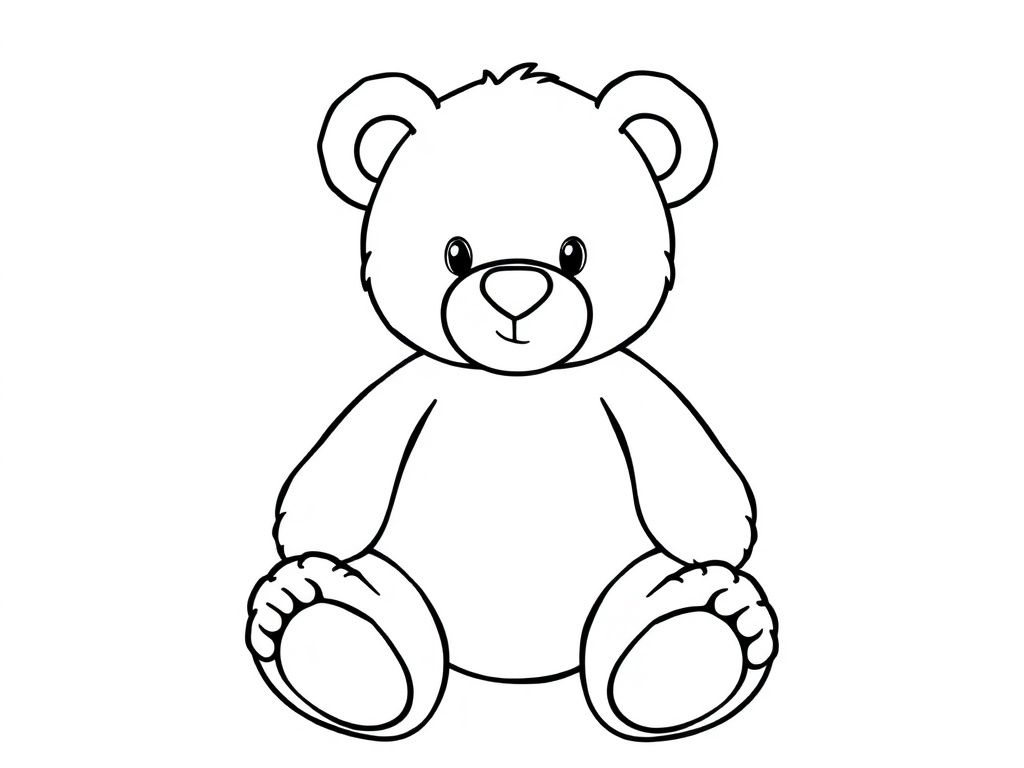 Cute Teddy Bear Coloring Page - Free Printable Coloring Page