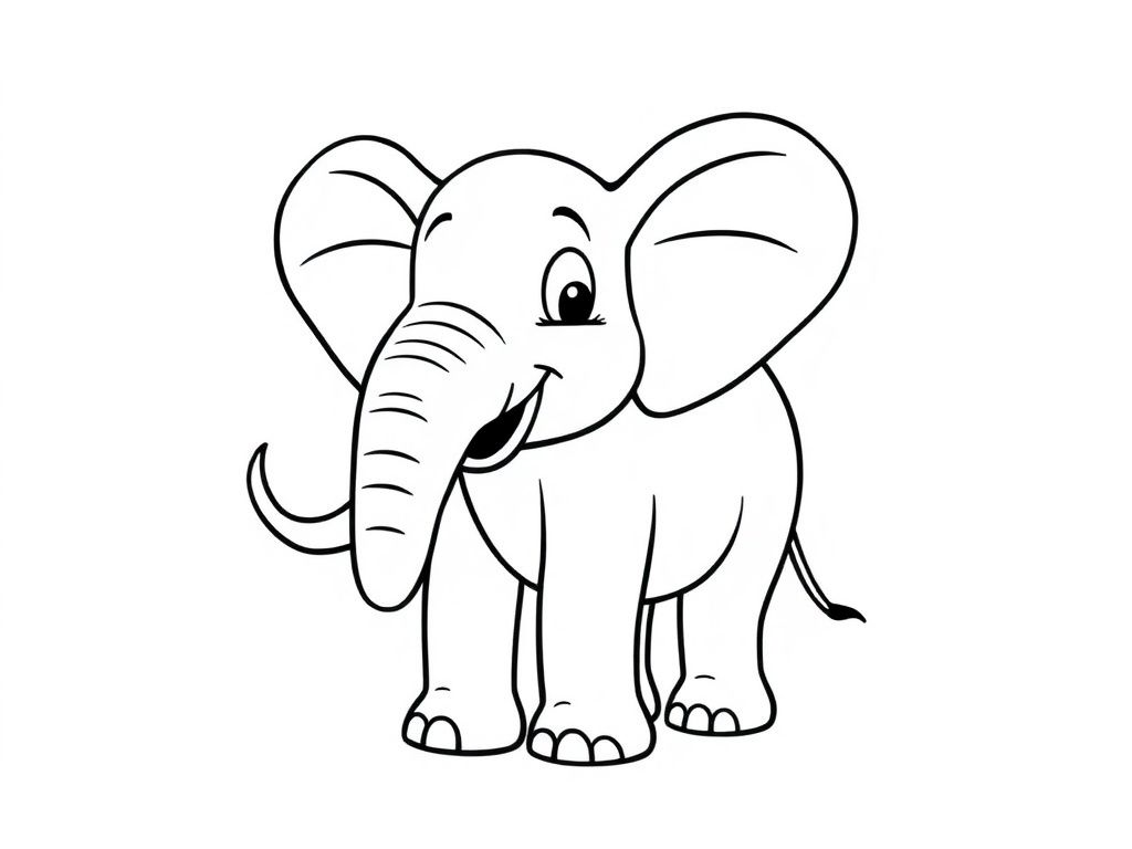 Elephant Coloring Page - Free Printable Coloring Page