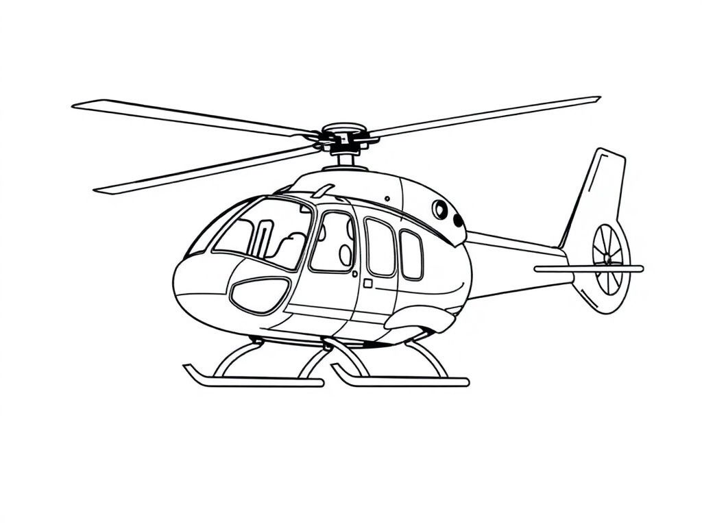 Helicopter Coloring Page - Free Printable Coloring Page