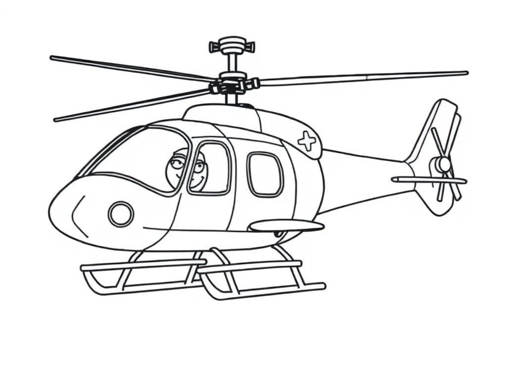 Medical Helicopter Coloring Page - Free Printable Coloring Page