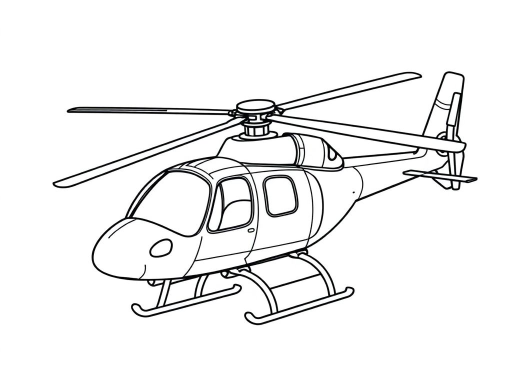 Helicopter Skiing Coloring Page - Free Printable Coloring Page