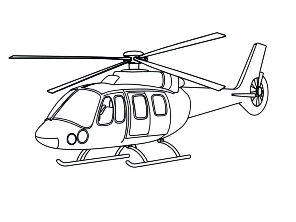 Helicopter Skiing Coloring Page - Free Printable Coloring Page