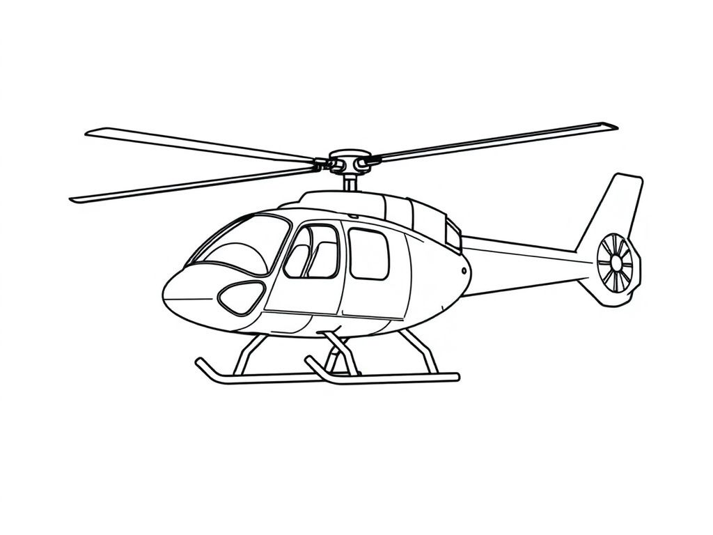 Helicopter Coloring Page - Free Printable Coloring Page