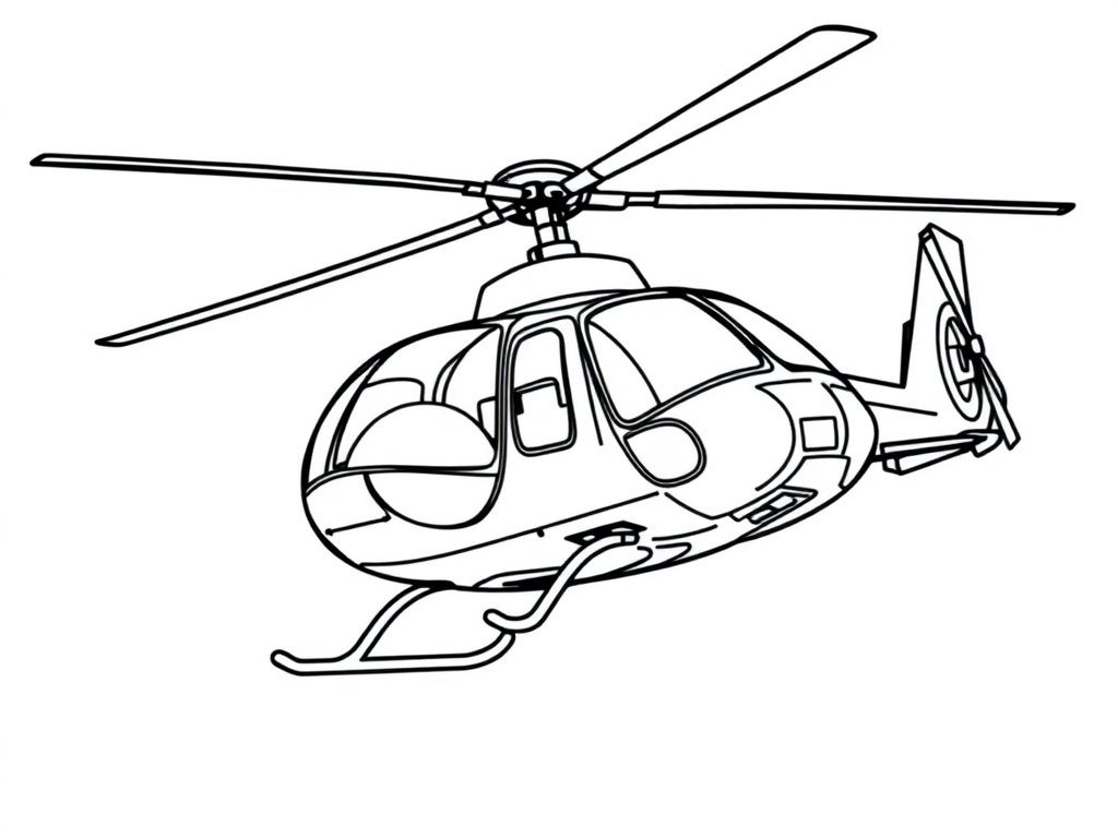 Helicopter Coloring Page - Free Printable Coloring Page