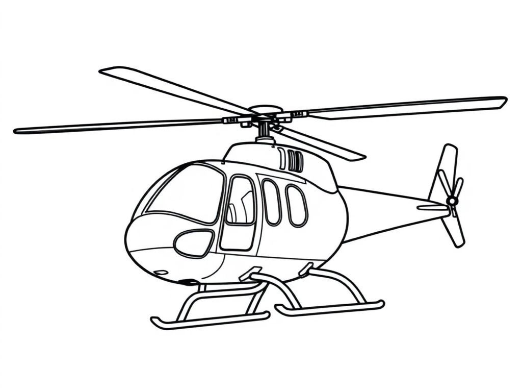 Helicopter Coloring Page - Free Printable Coloring Page
