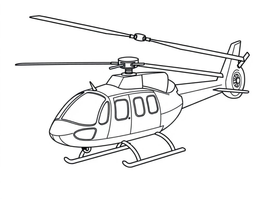 Helicopter Coloring Page - Free Printable Coloring Page