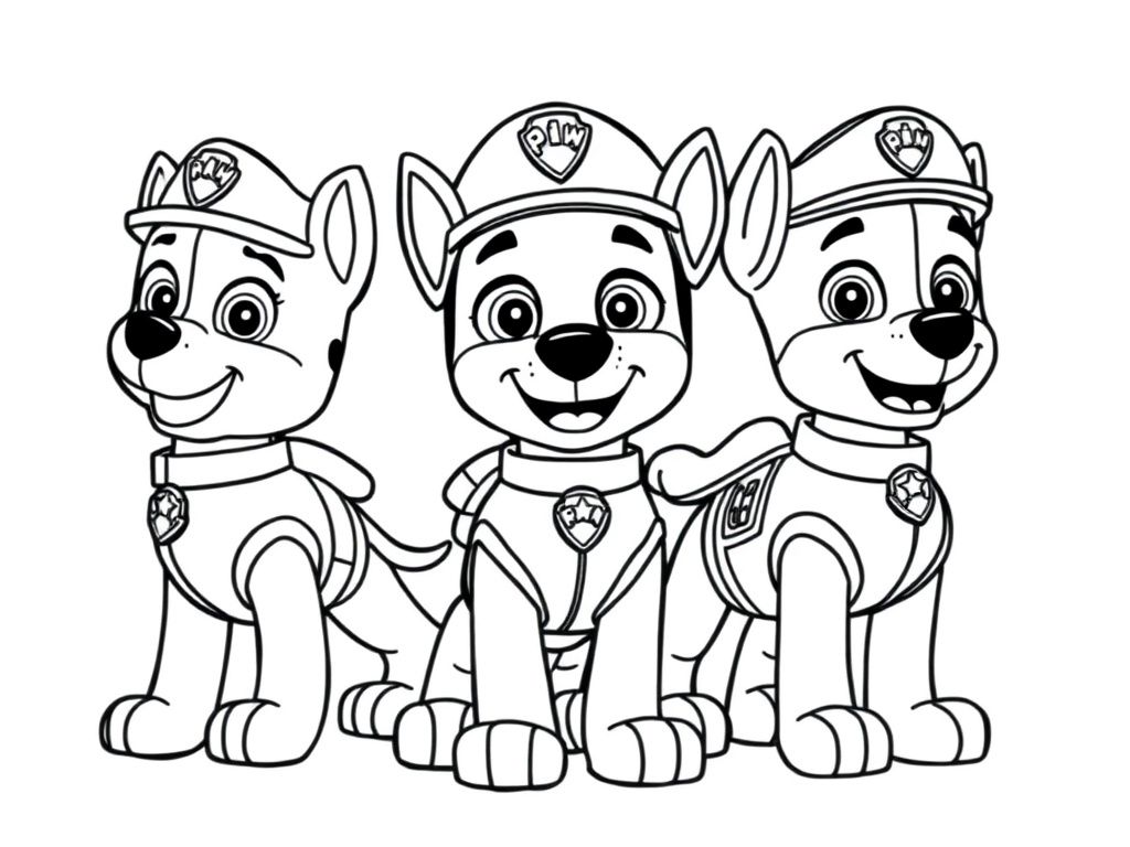 PAW Patrol Pups Coloring Page - Free Printable Coloring Page