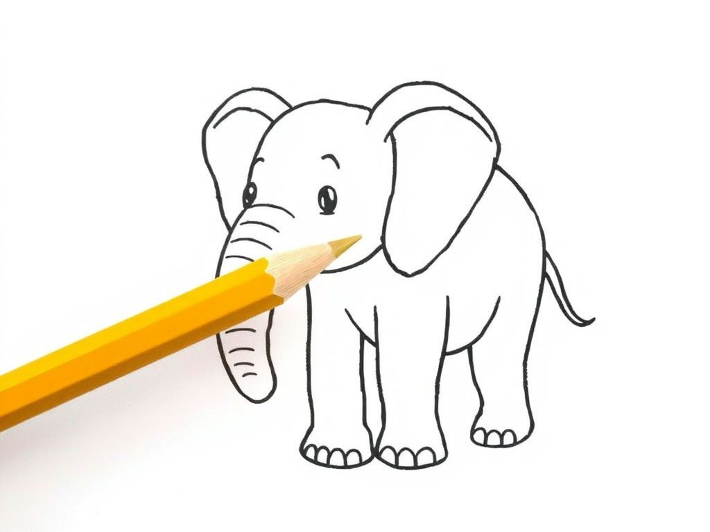 Cute Elephant Coloring Page - Free Printable Coloring Page