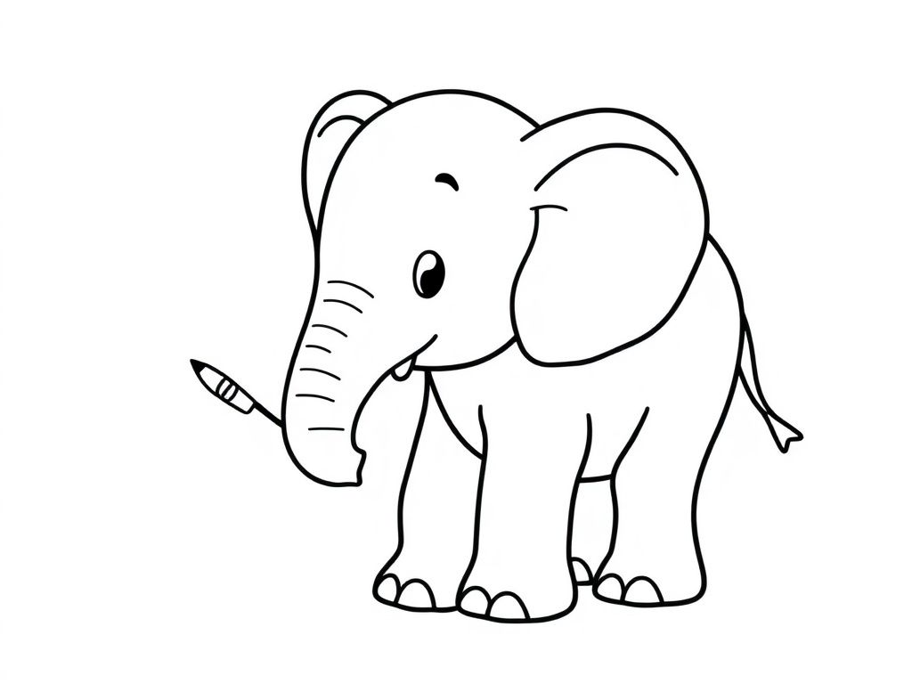 Elephant Friend Coloring Page - Free Printable Coloring Page