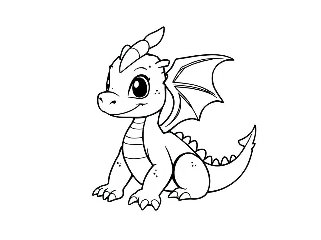 Cute Dragon Coloring Page - Free Printable Coloring Page