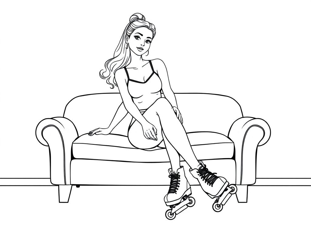 Ice Skating Girl Coloring Page - Free Printable Coloring Page