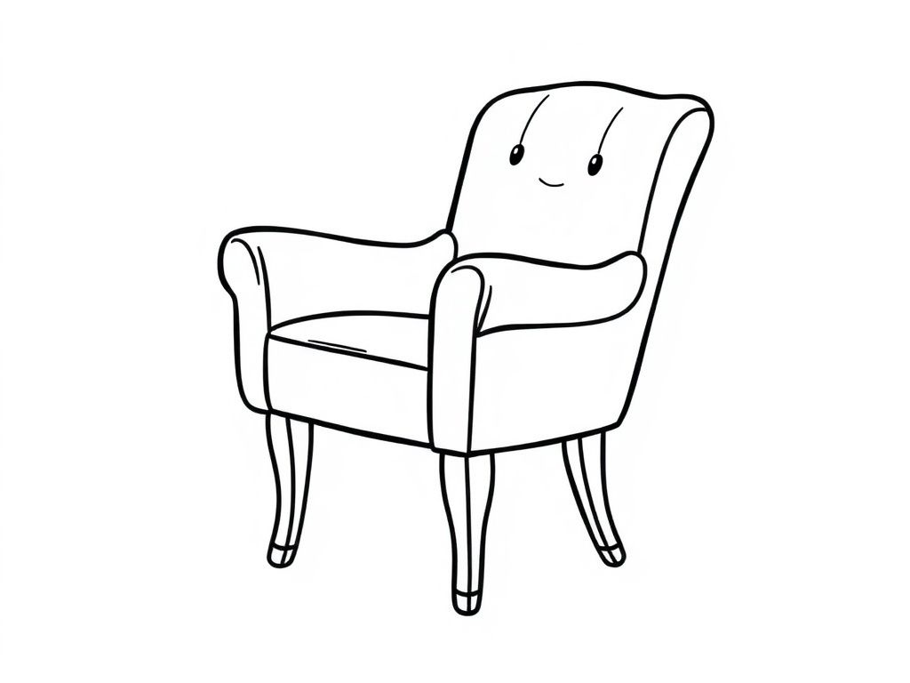 Smiling Chair Coloring Page - Free Printable Coloring Page