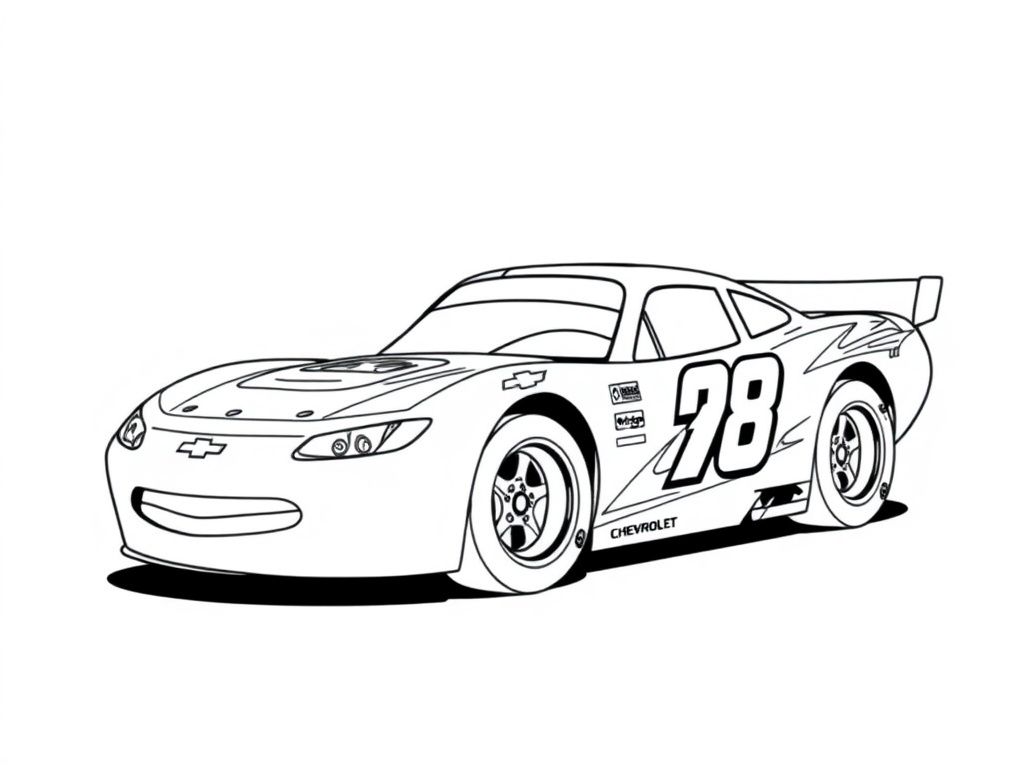 Racing Car Coloring Page - Free Printable Coloring Page