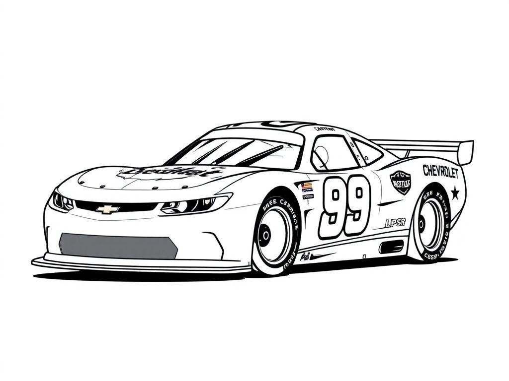Sports Car Coloring Page - Free Printable Coloring Page