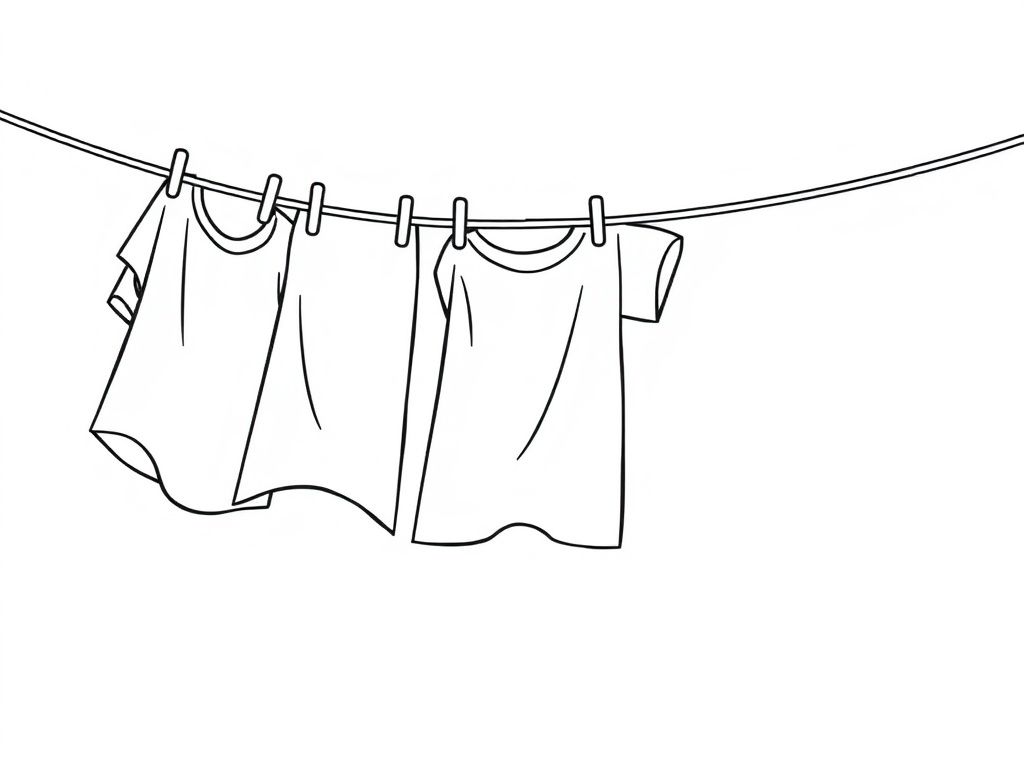 Laundry Day Coloring Page - Free Printable Coloring Page