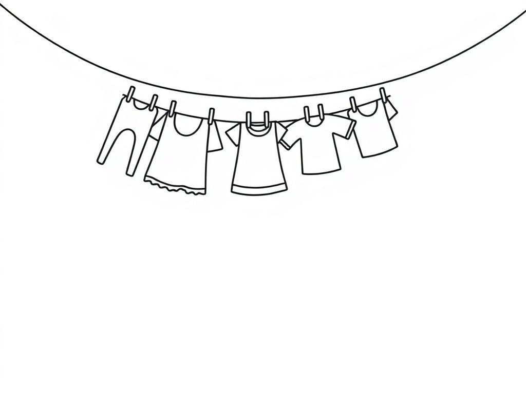 Laundry Day Coloring Page - Free Printable Coloring Page
