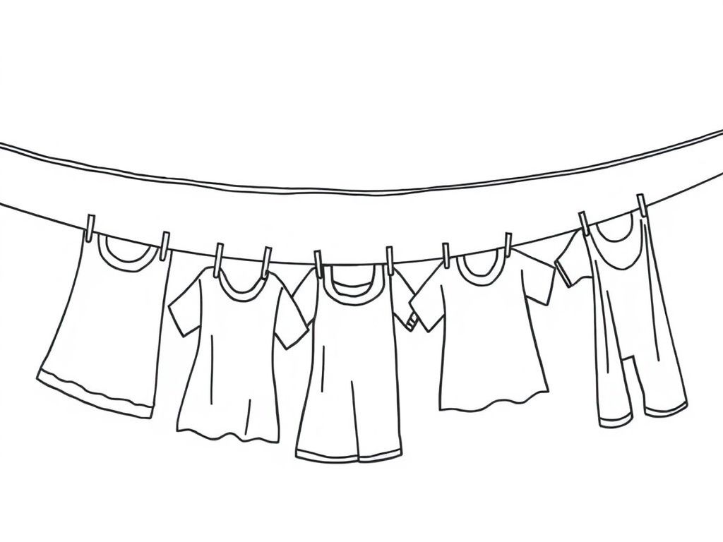 Laundry Day Coloring Page - Free Printable Coloring Page