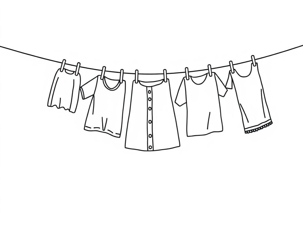 Laundry Day Coloring Page - Free Printable Coloring Page