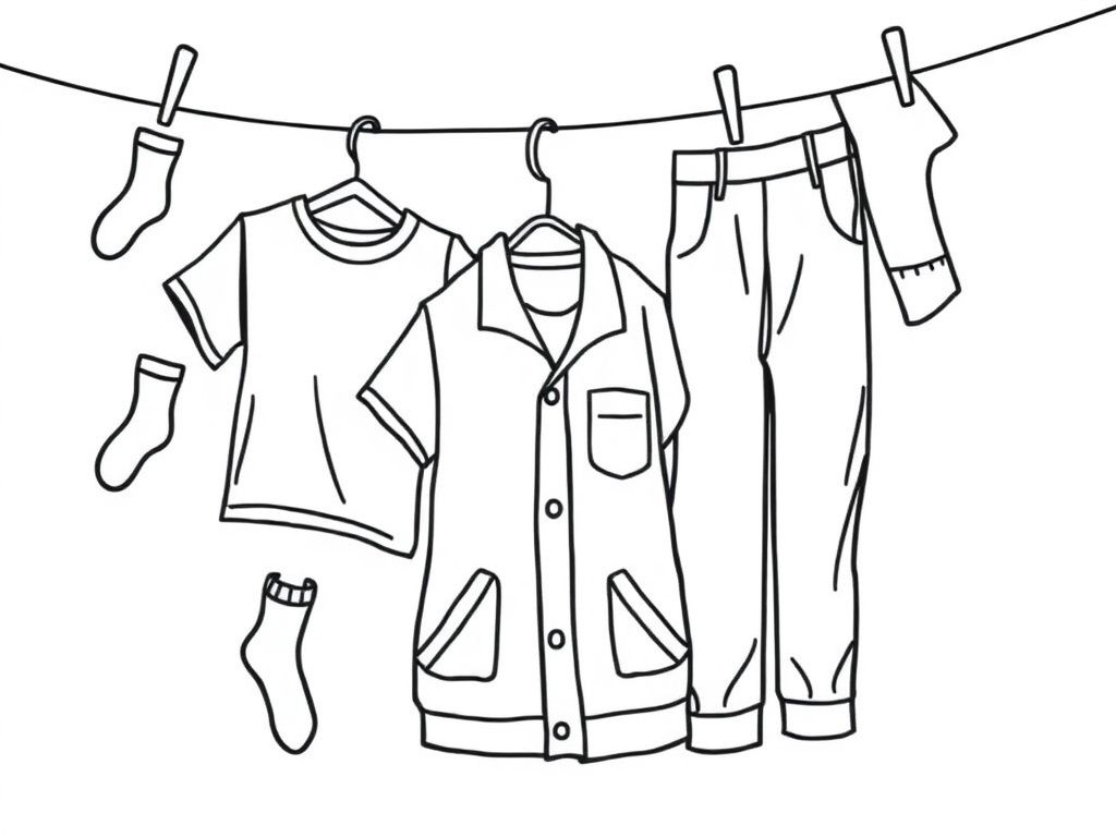 Laundry Day Coloring Page - Free Printable Coloring Page