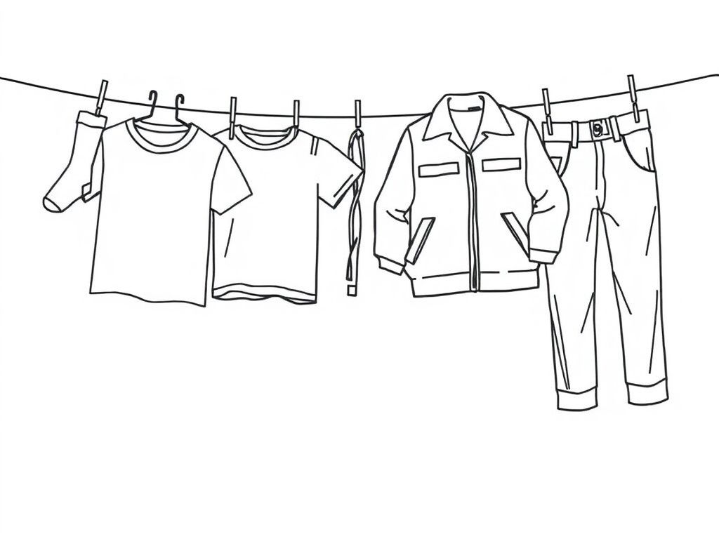 Laundry Coloring Page - Free Printable Coloring Page