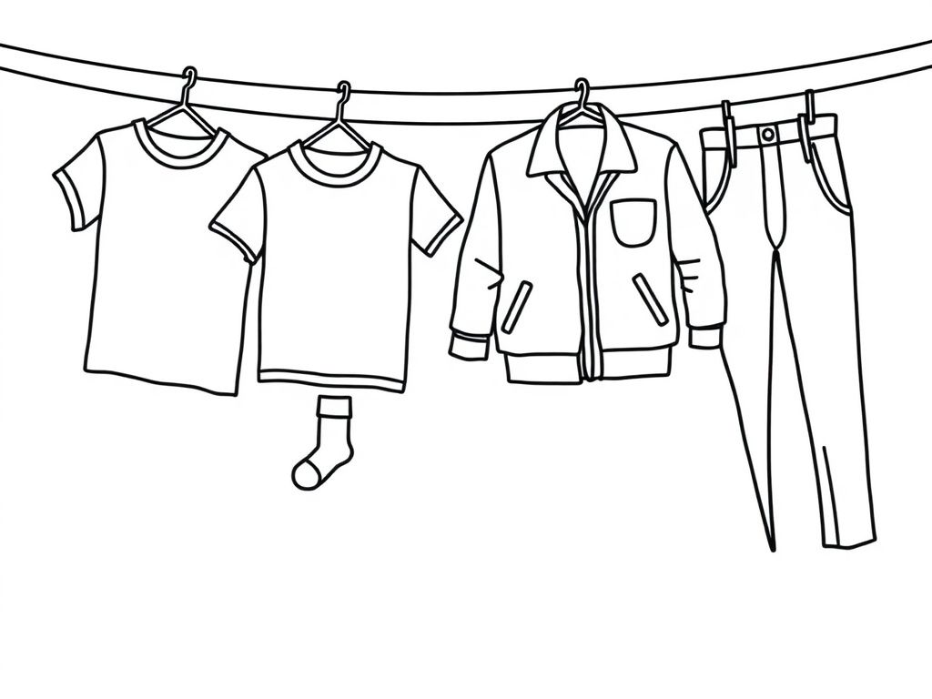 Laundry Coloring Page - Free Printable Coloring Page