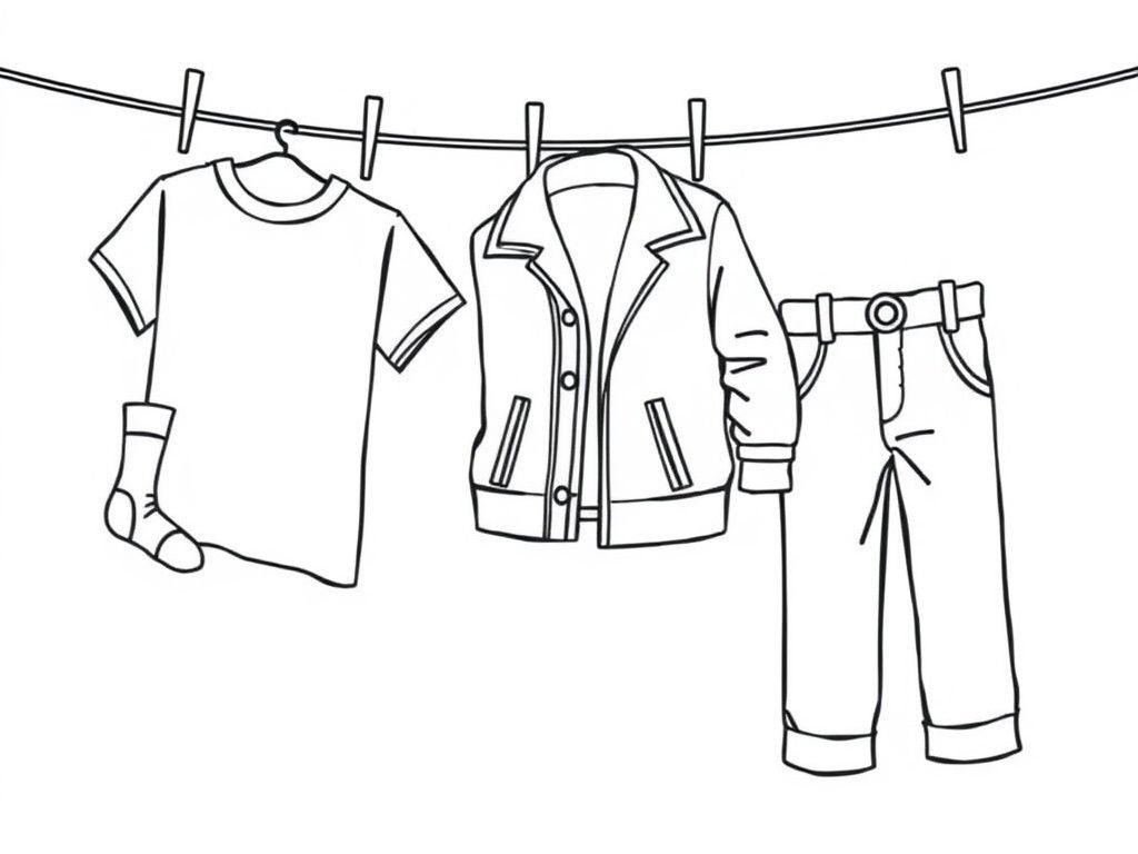 Laundry Coloring Page - Free Printable Coloring Page