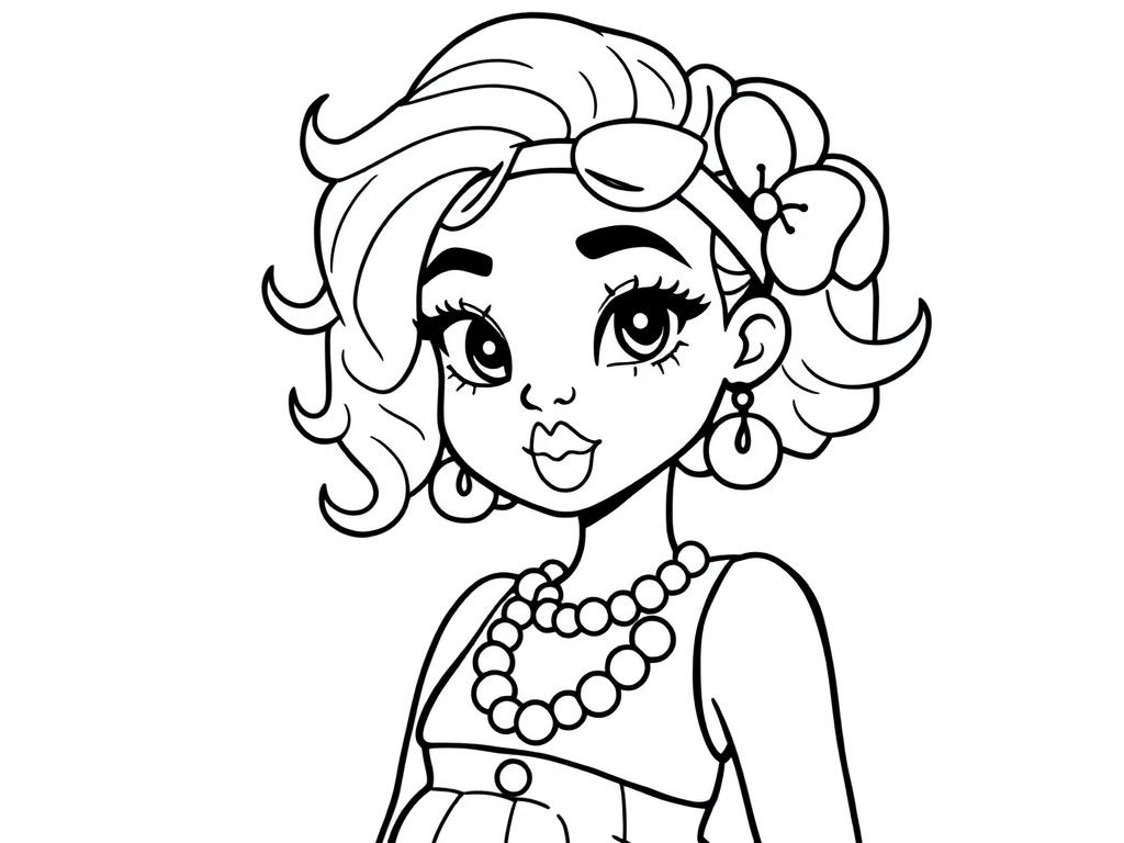 Fashionable Girl Coloring Page - Free Printable Coloring Page