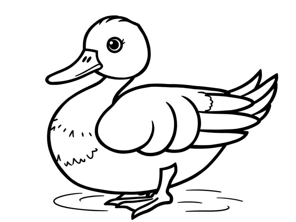 Duck Coloring Page - Free Printable Coloring Page
