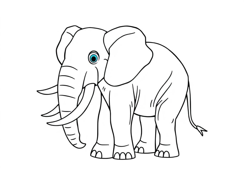 Cute Elephant Coloring Page - Free Printable Coloring Page