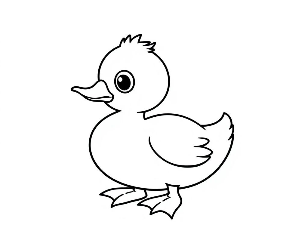 Cute Duckling Coloring Page - Free Printable Coloring Page