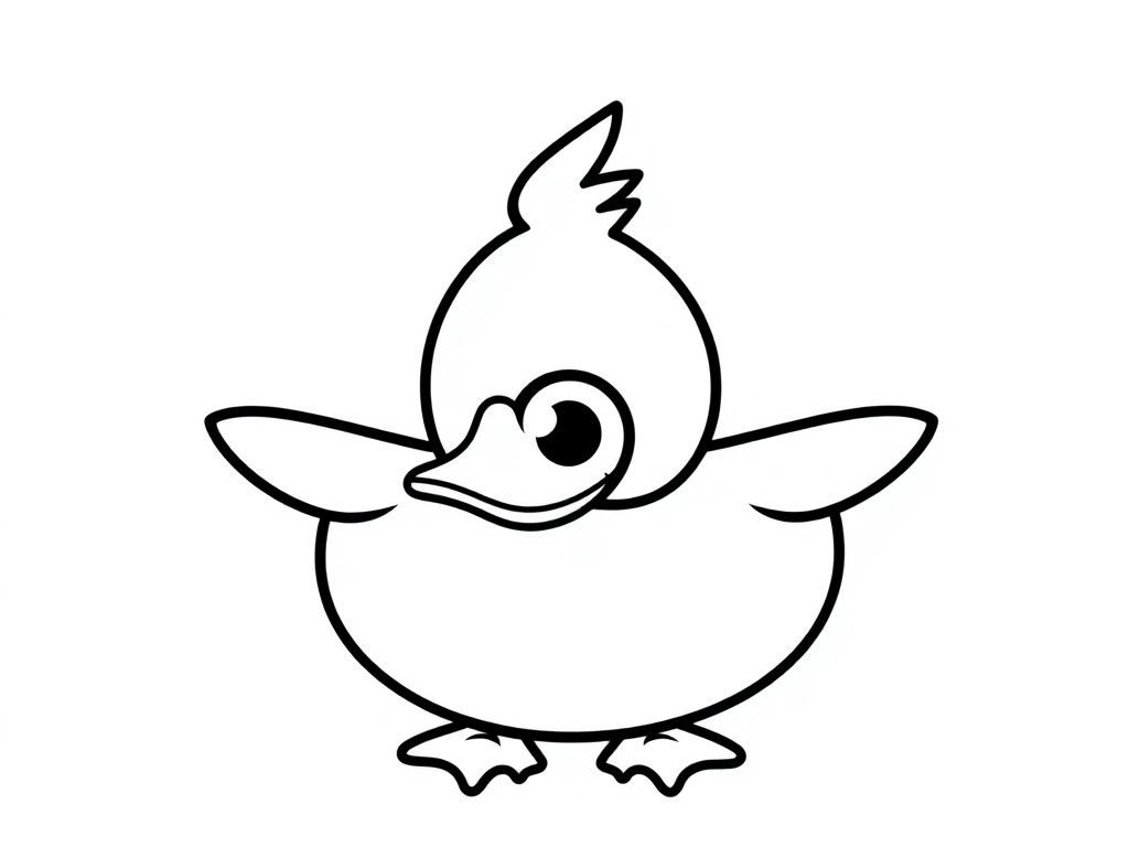Cute Duck Coloring Page - Free Printable Coloring Page