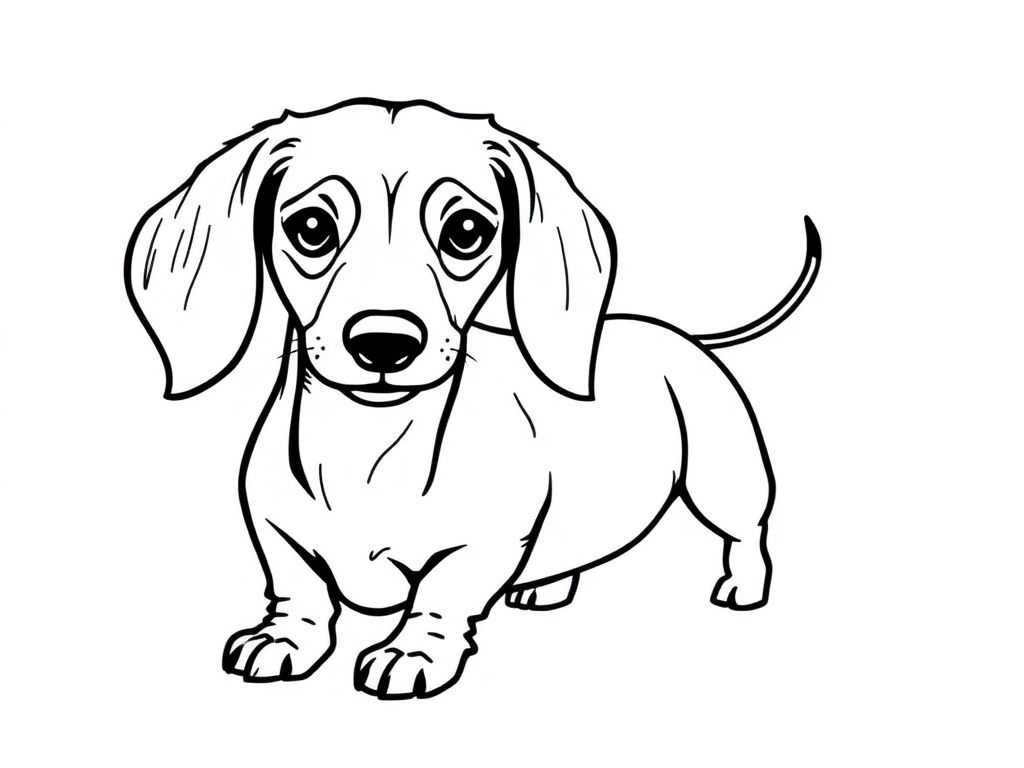 Dachshund Puppy Coloring Page - Free Printable Coloring Page