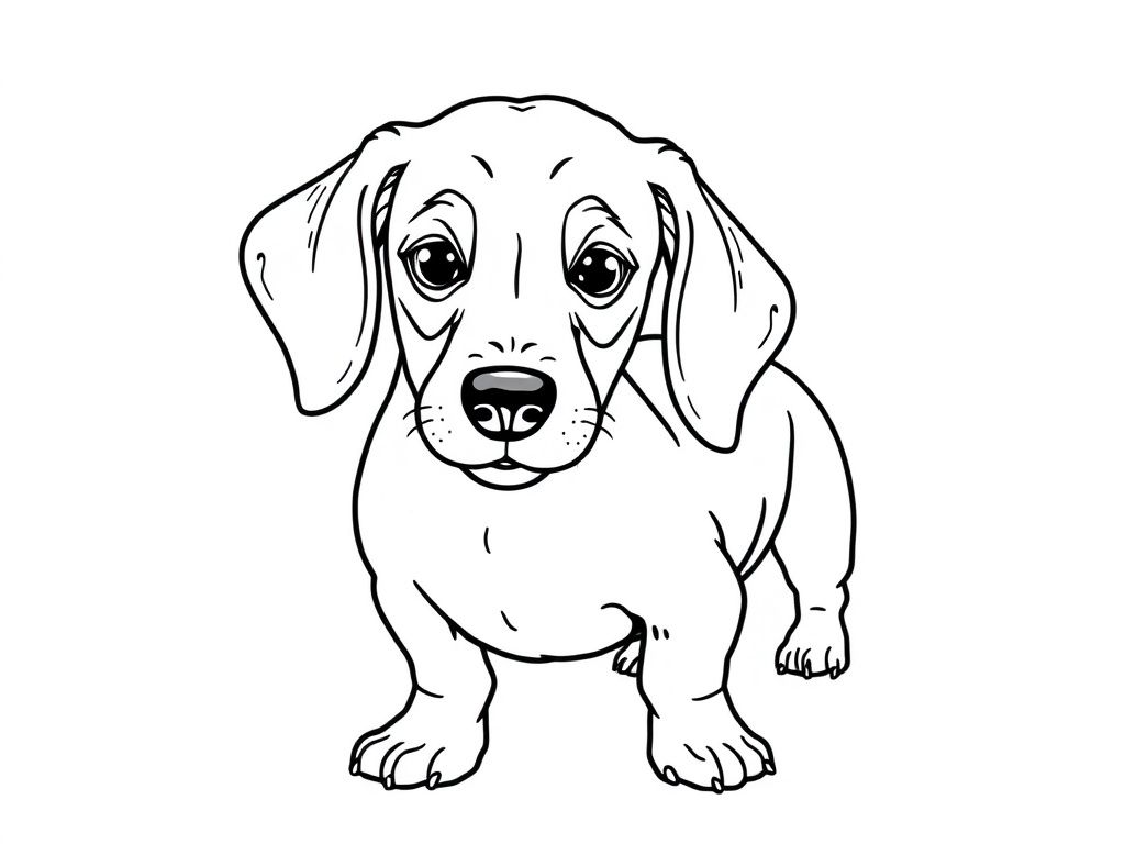 Dachshund Puppy Coloring Page - Free Printable Coloring Page