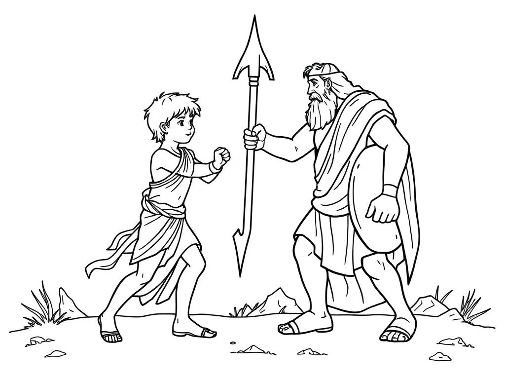Ancient Greece Boy and Man Coloring Page - Free Printable Coloring Page