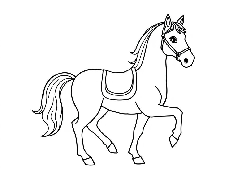 Horse Coloring Page - Free Printable Coloring Page