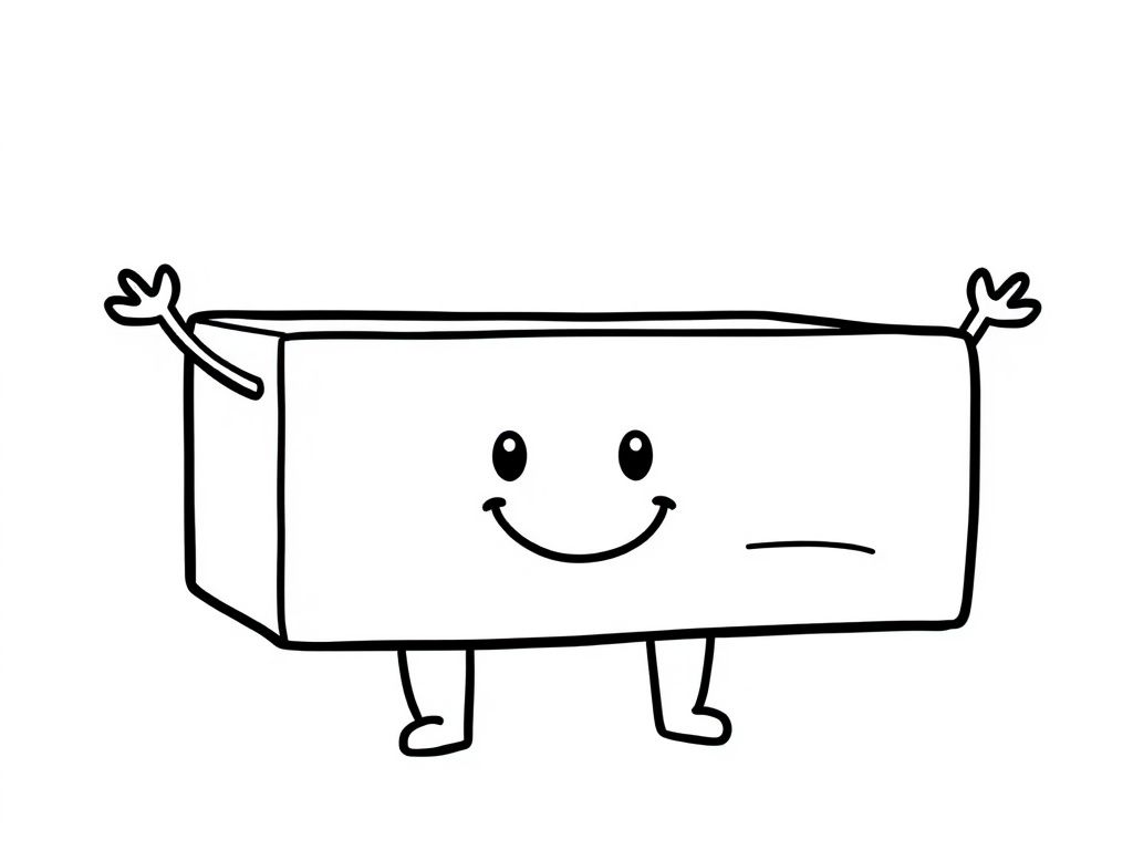 Smiling Box Coloring Page - Free Printable Coloring Page