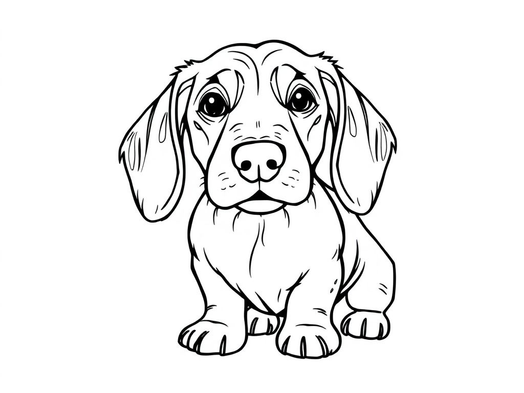 Dachshund Puppy Coloring Page - Free Printable Coloring Page