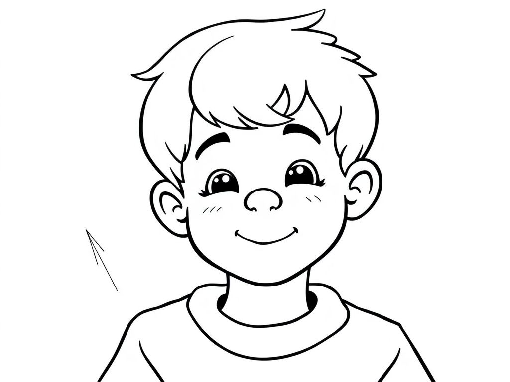 Boy Playing Guitar Coloring Page - Free Printable Coloring Page
