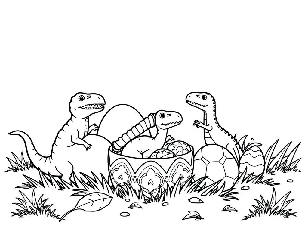 Prehistoric Dinosaurs Coloring Page - Free Printable Coloring Page