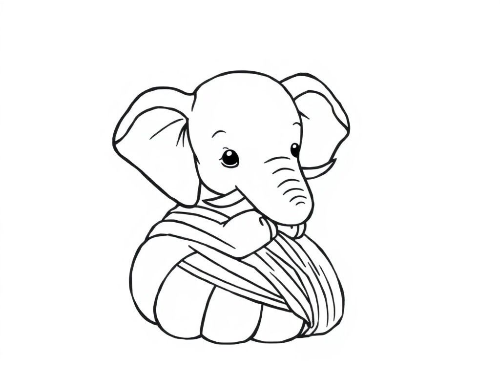 Baby Elephant Coloring Page - Free Printable Coloring Page